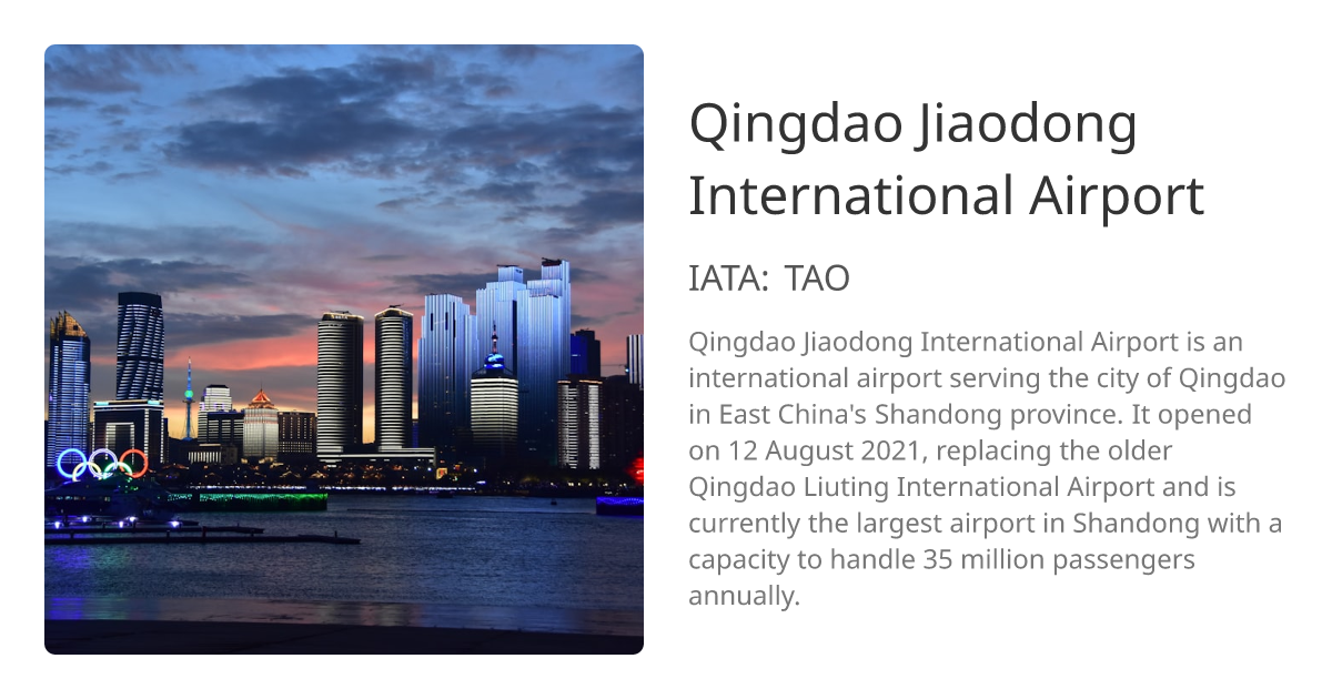 Qingdao Jiaodong International Airport | Airport Registry